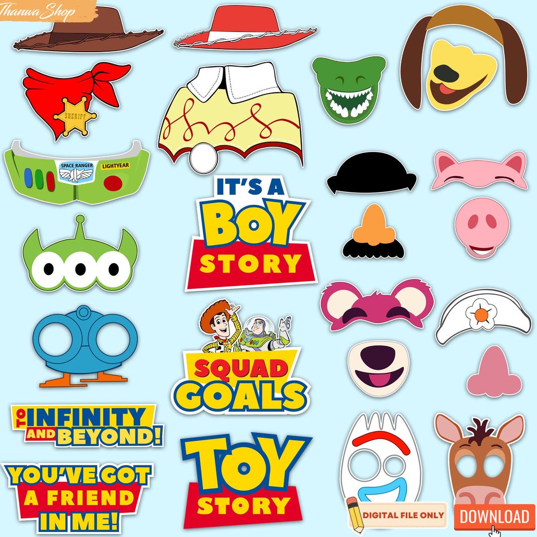Printable Toy Story 4 for Kids Photo Booth Props, Photo Booth Props ...