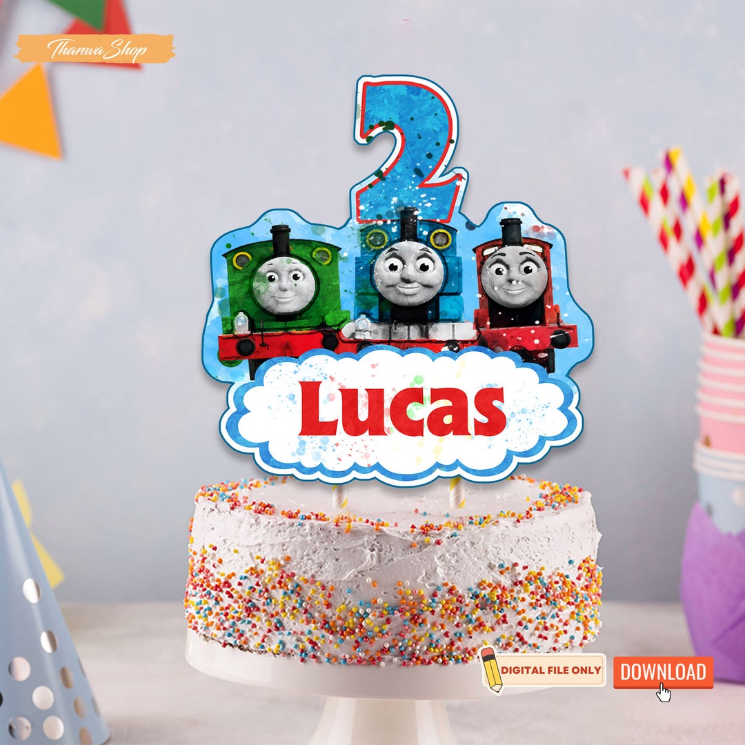 Printable Thomas Train and Friends Watercolor Birthday Cake Topper Gift ...
