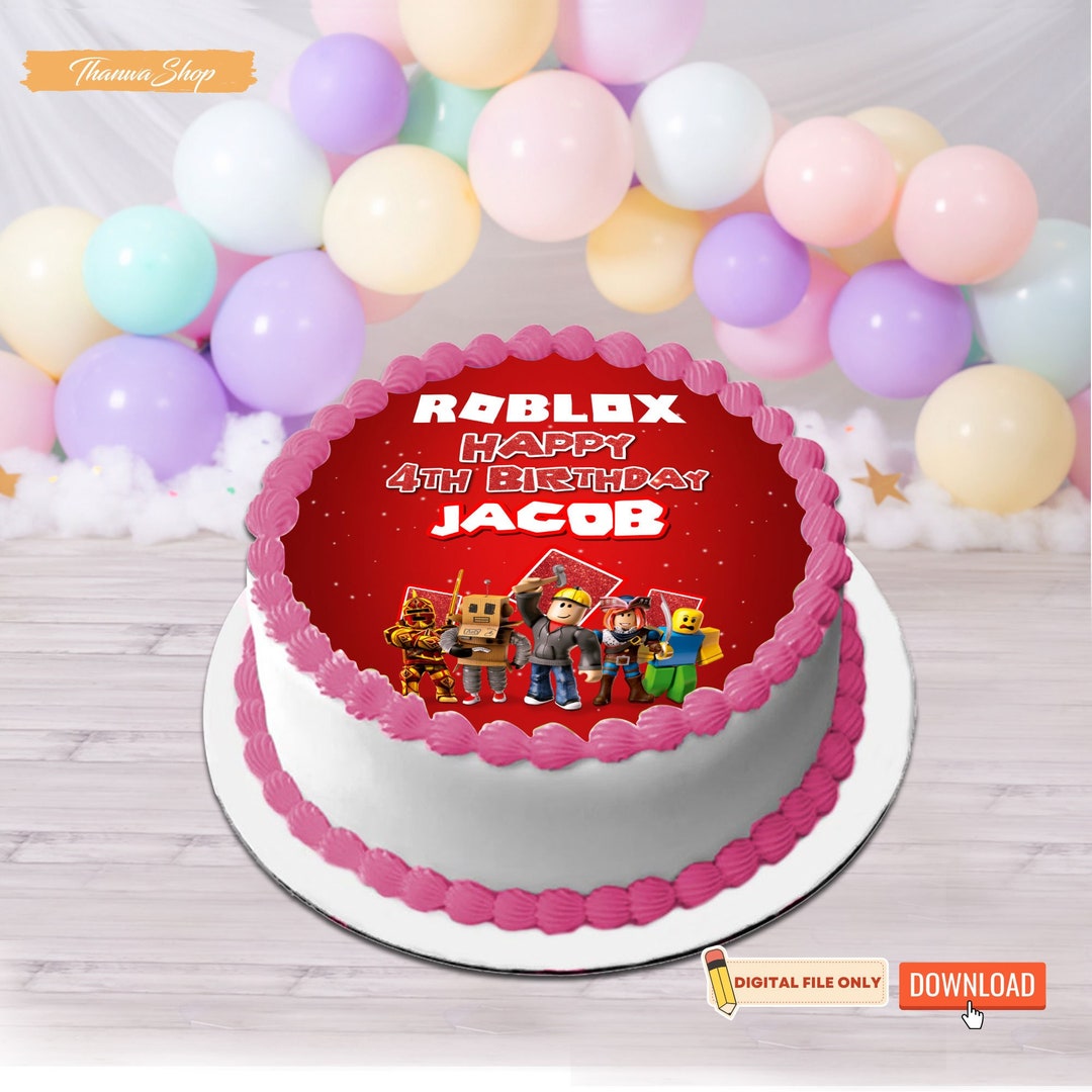 Personalized Roblox Cake Topper: Gamer Birthday Decor (digital Download ...