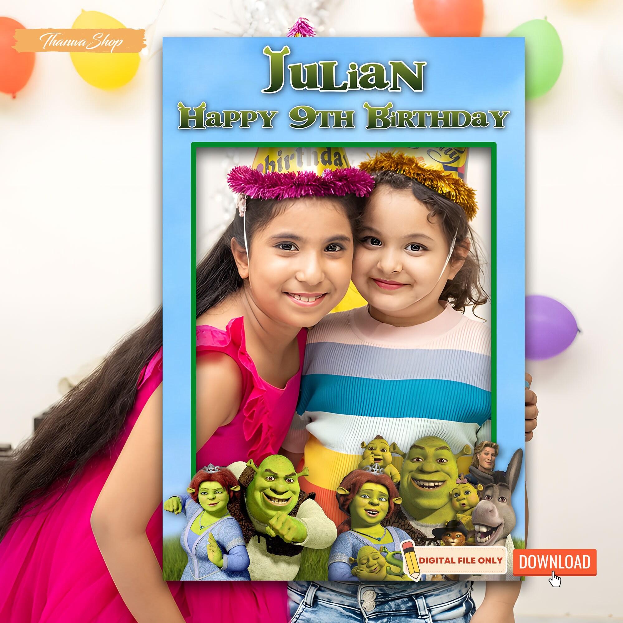 Shrek Photo Booth Frame Birthday Photo Prop Frame Photo - Etsy Canada