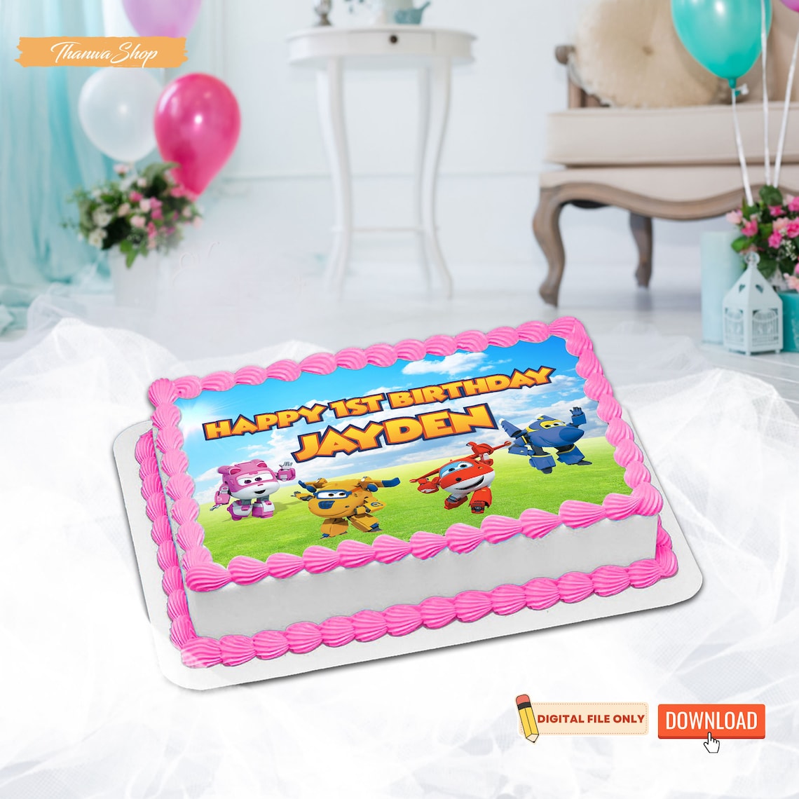 Super Wings Cake Topper Super Wings Cupcake Toppers Super - Etsy