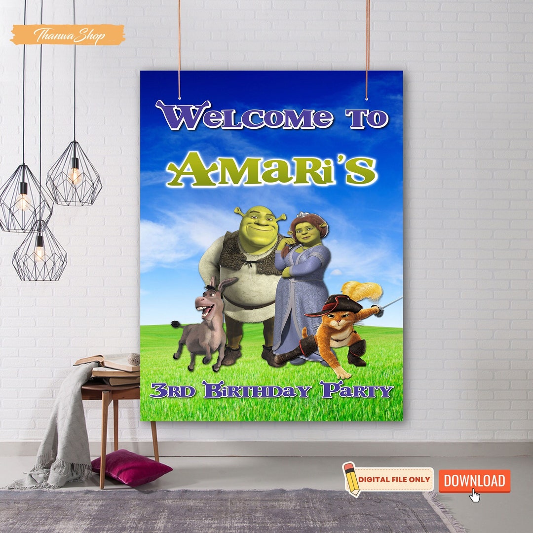 Shrek Welcome Sign, Personalized Welcome Sign, Shrek Birthday, Shrek ...