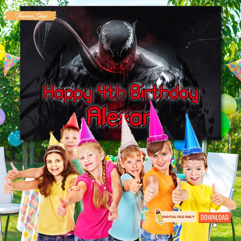 Venom Backdrop Venom Party Decorations Digital File Only - Etsy