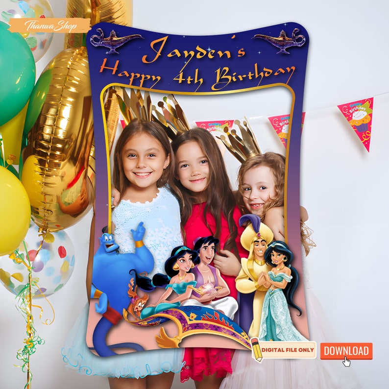 Aladdin Birthday Photo Booth Birthday Photo Prop Frame - Etsy
