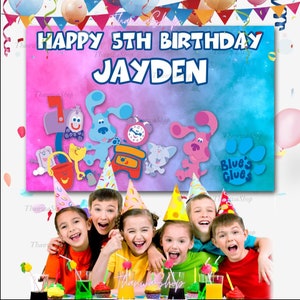 Printable Personalized Blue's Clues Backdrop, Blues Clues Banner, Blues Clues Birthday Backdrop ...