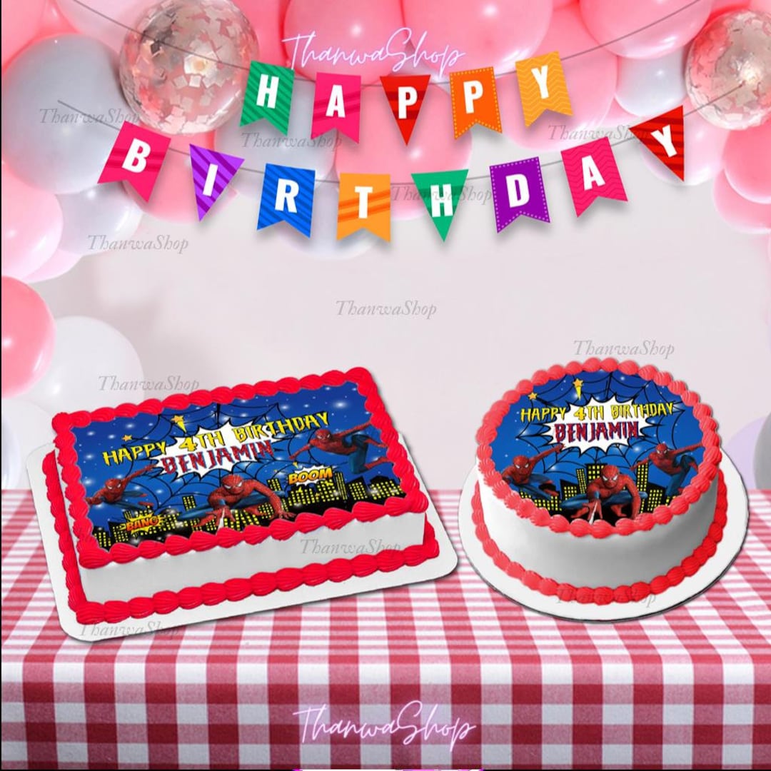 Superhero Cake Topper Personalized Cake Topper Spiderman Cake Topper ...