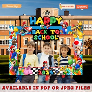 Printable Back to School Photo Booth, Mario Bros Party Decorations ...