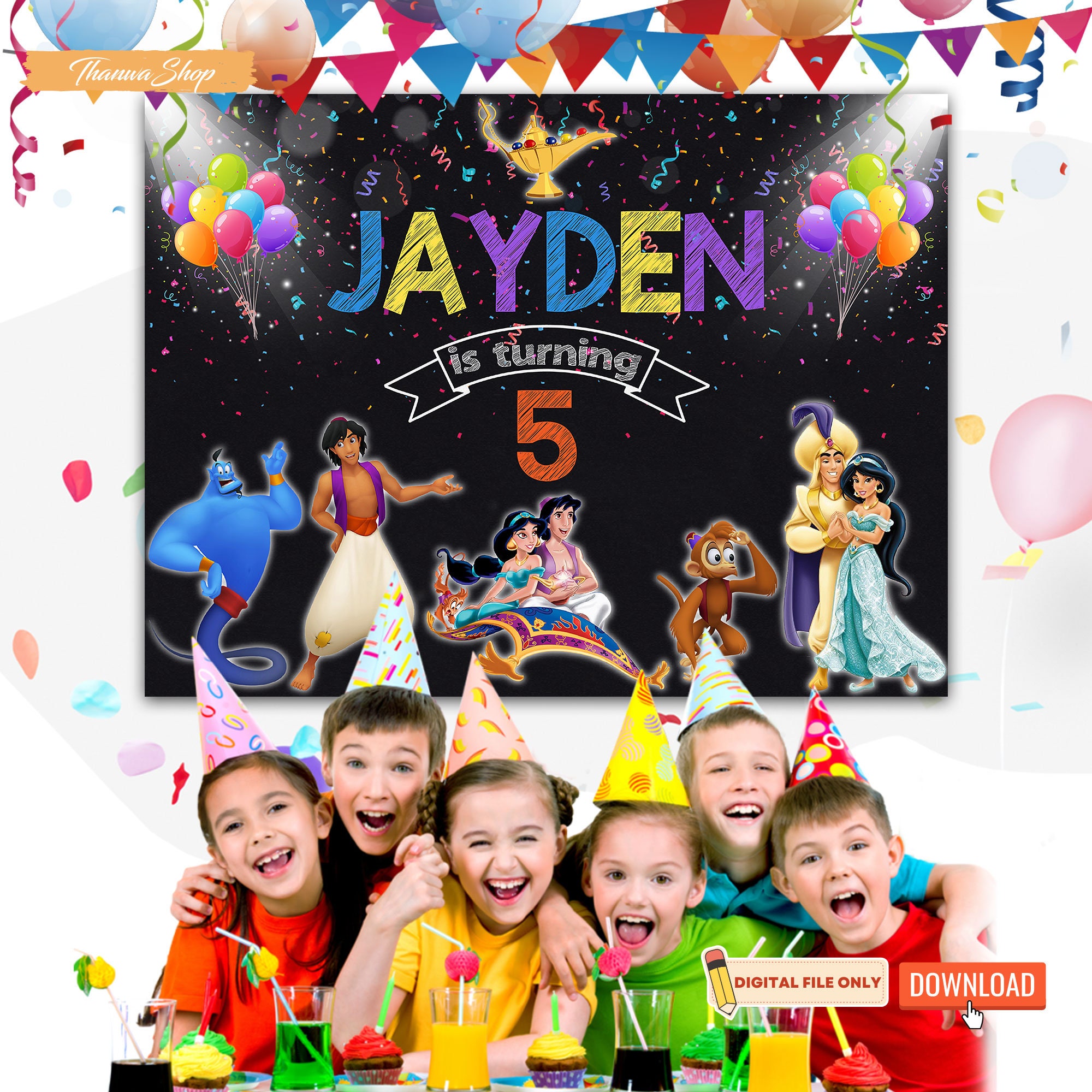 Aladdin Digital Backdrop Aladdin Backdrop Aladdin Birthday - Etsy