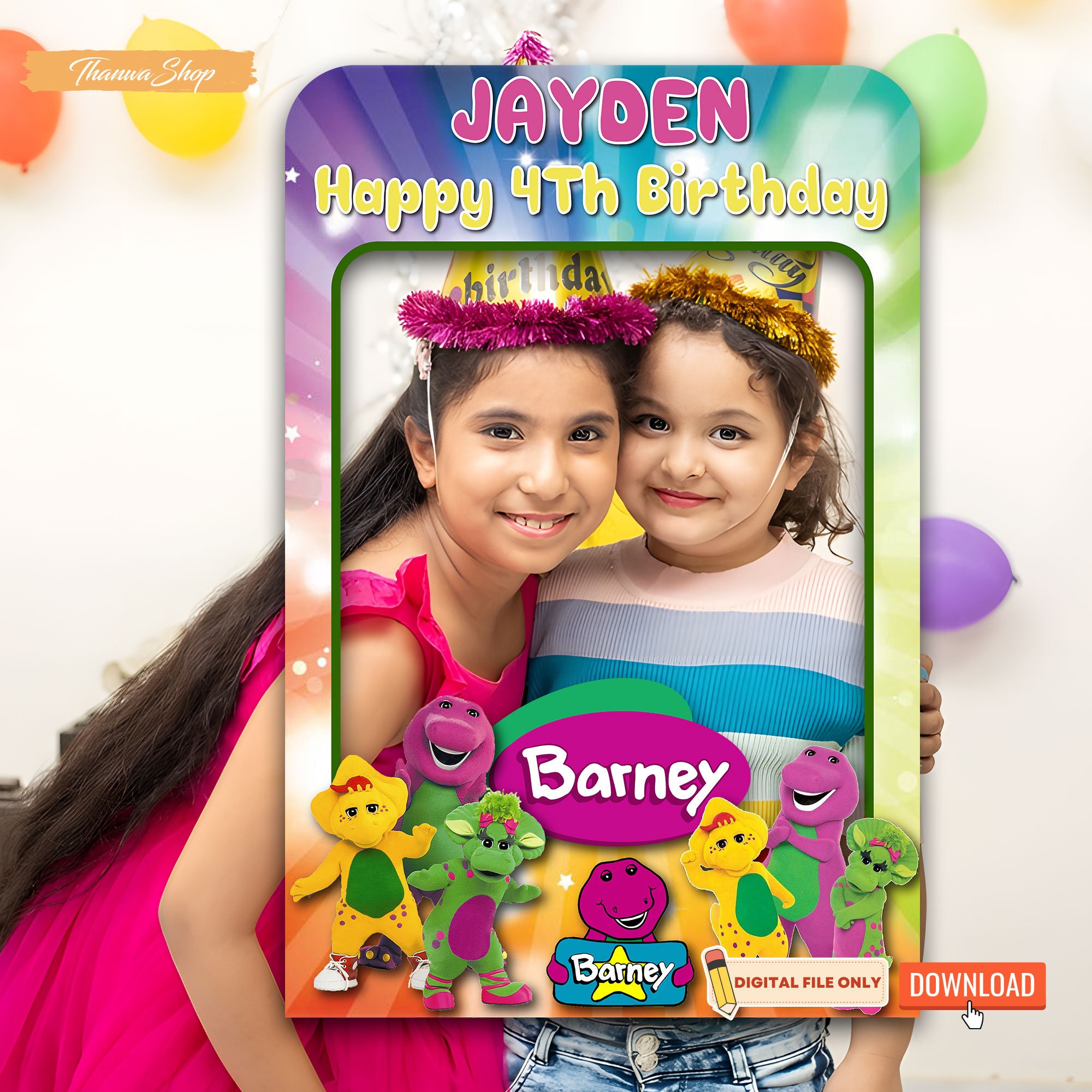 Barney Photo Booth Frame Barney and Friends Barney - Etsy Australia