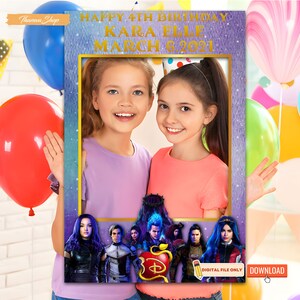 Descendants Birthday Photo Booth Frame: Personalized Party Prop ...