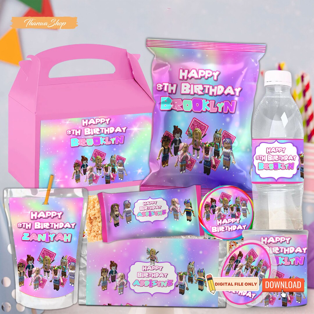 Printable Video Game Girl Pink Birthday Party Supplies Bundle Kids ...