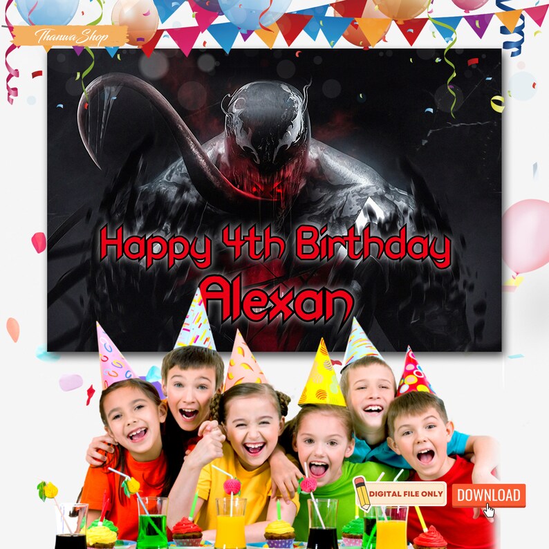 Venom Backdrop Venom Party Decorations Digital File Only - Etsy