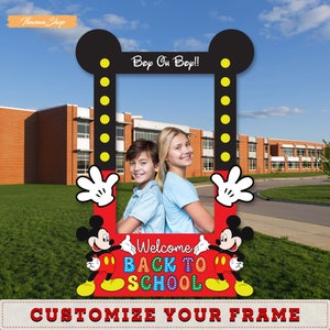 Printable Back to School Photo Booth Frame, Mickey Mouse Photo Booth ...