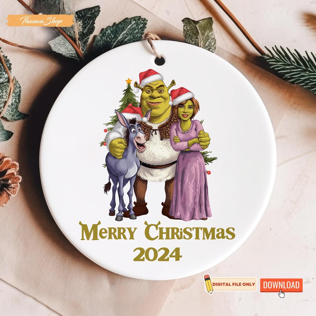 Shrek Christmas Ornament Png, Xmas Ornament Design Printable File ...