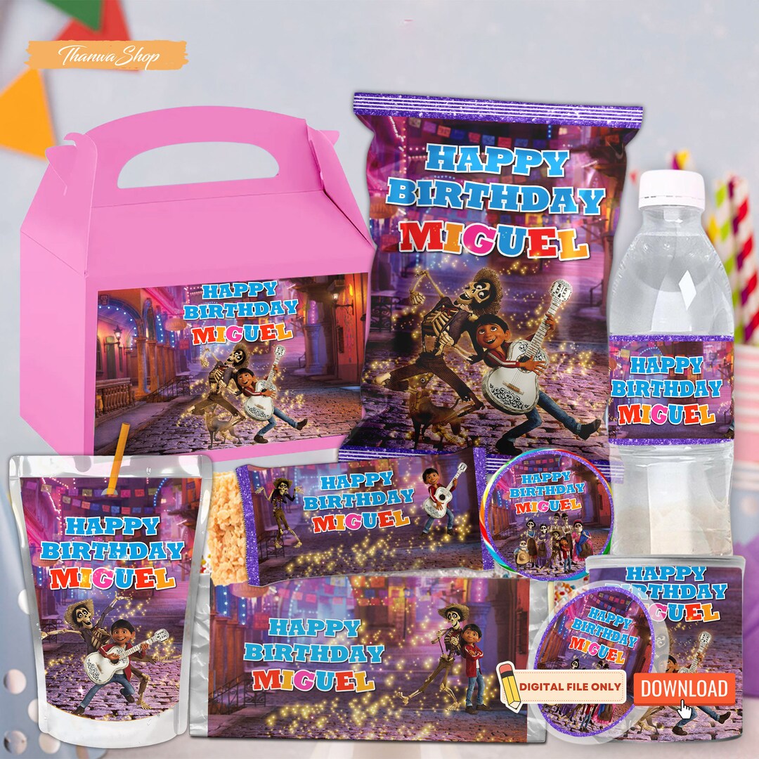 Editable Coco Birthday Party Bundle: Custom Kids Supplies (digital File ...