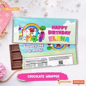 Printable Pink Numberblocks Birthday Party Favor Supplies Bundle Kids ...