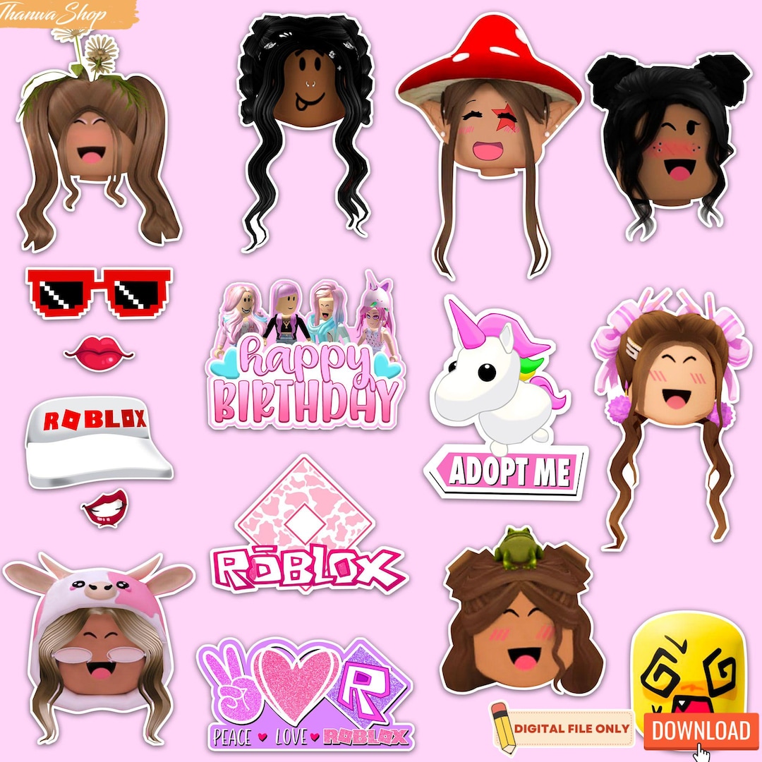 Roblox Photo Booth Props, Birthday Party Decoration (digital Download ...