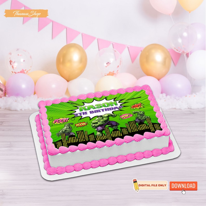 Printable Hulk Cake Topper Hulk Birthday Party Cake Topper - Etsy