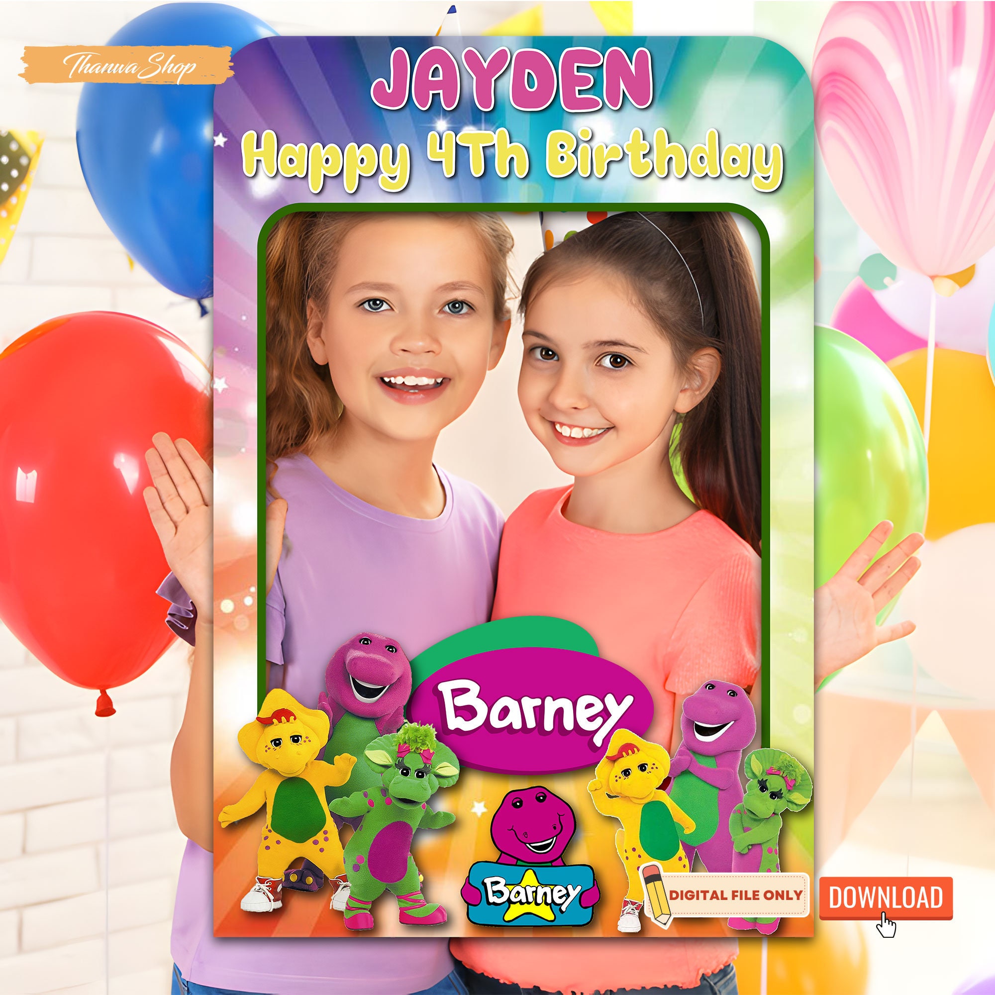 Barney Photo Booth Frame Barney and Friends Barney - Etsy Australia