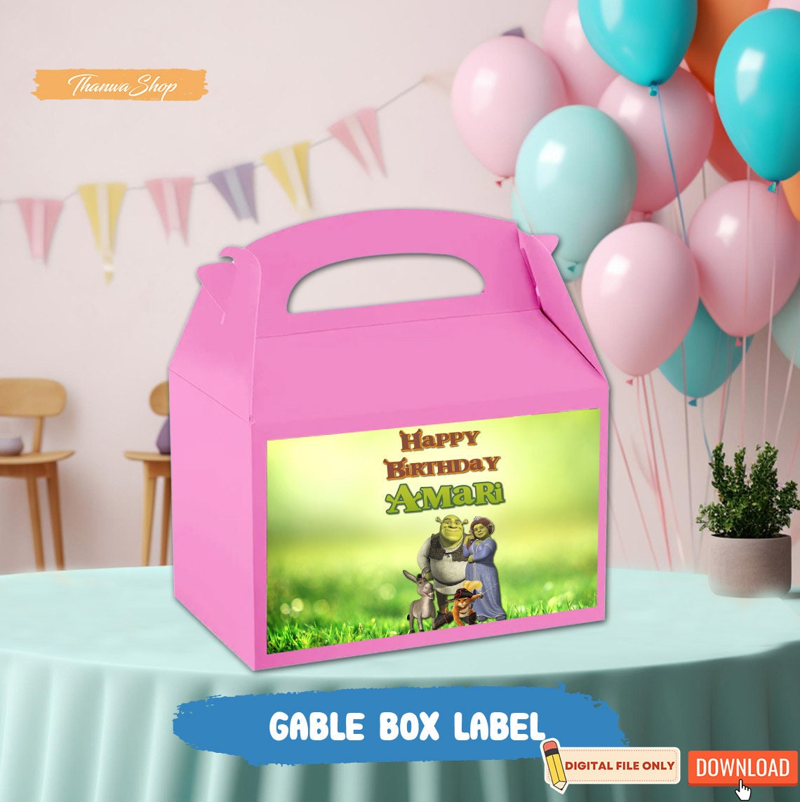 Custom Shrek Birthday Party Supplies Bundle (digital Download) - Etsy