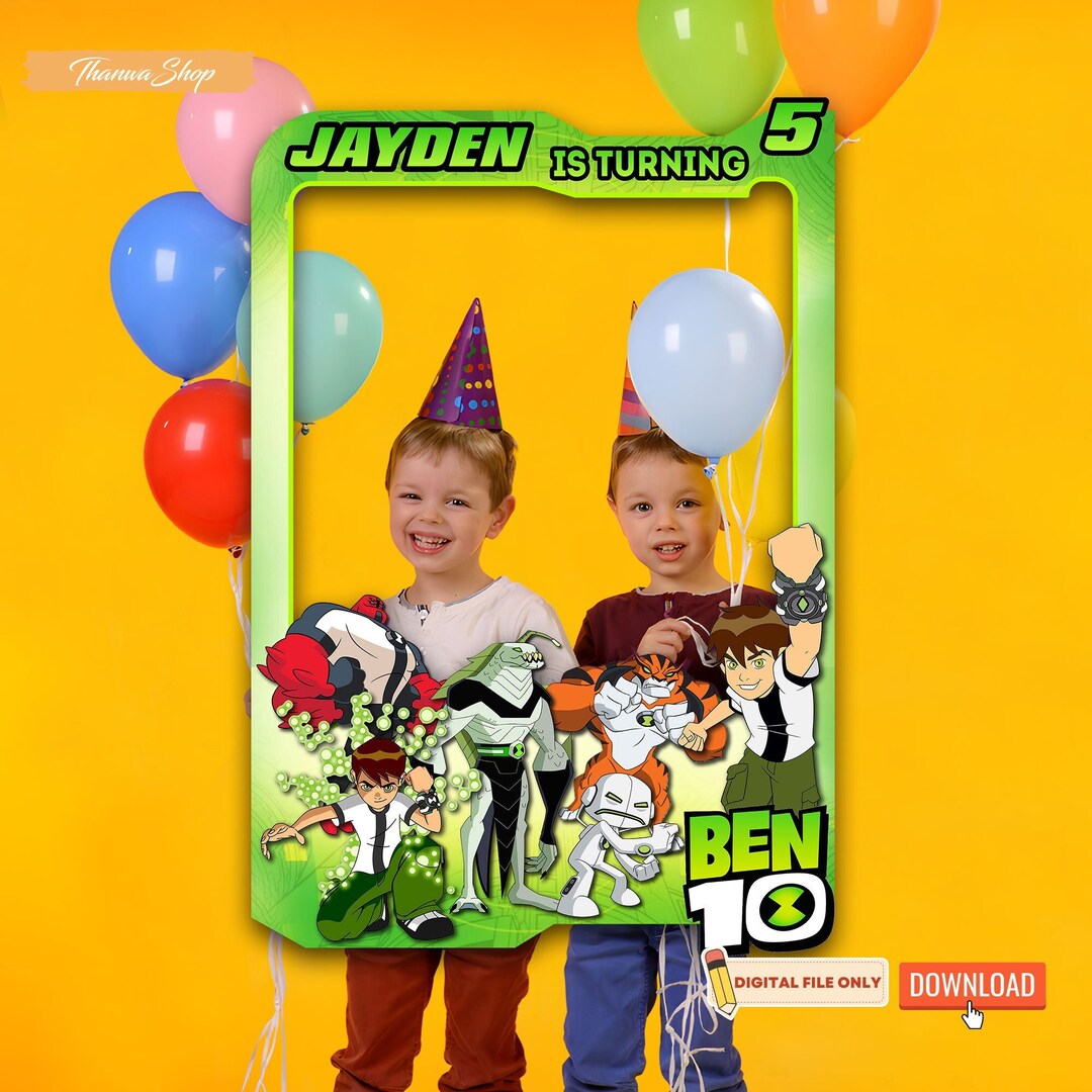 Personalized Ben 10 Photo Booth Frame, Ben 10 Party, Ben 10 Backdrop ...