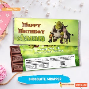 Printable Shrek Birthday Party Supplies Bundle Kids, Custom Name Shrek ...