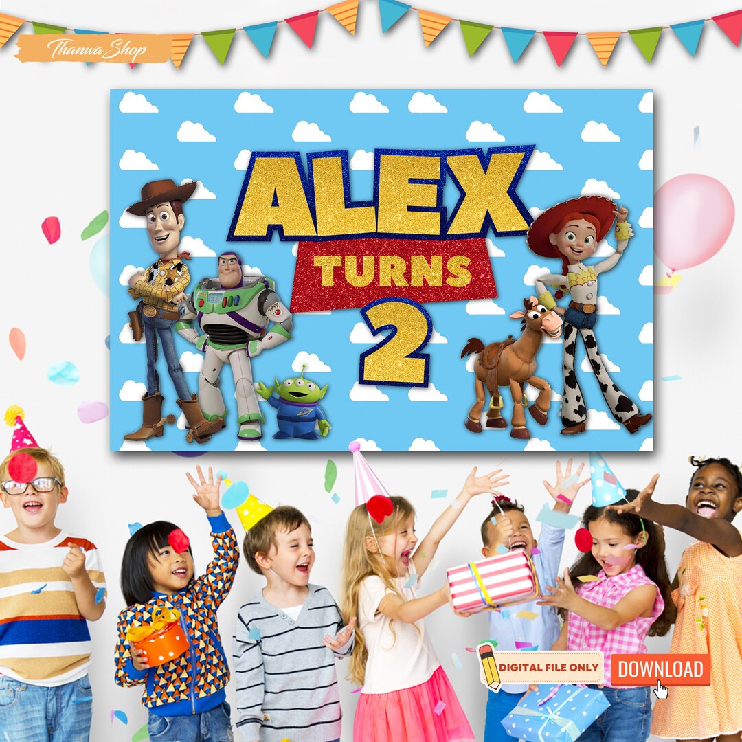 Toy Story Birthday Banner, Toy Story Backdrop, Custom Backdrop ...