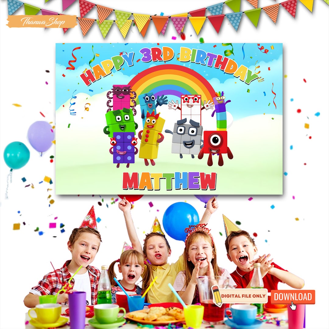 Druckbares Numberblocks-Geburtstagsbanner für Kinder ...