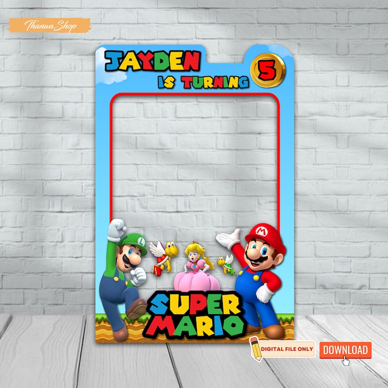 Super Mario Bros Photo Booth Frame Mario Bross Mario Bros - Etsy Canada