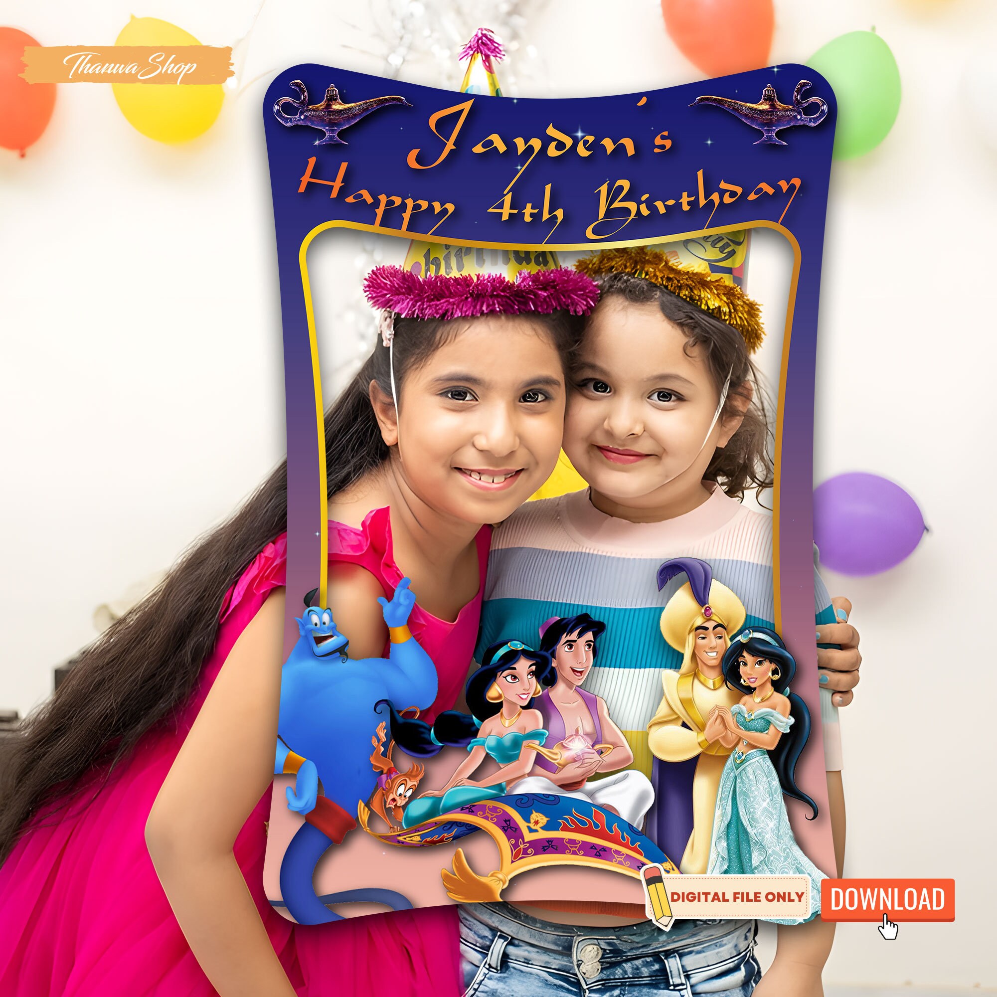 Aladdin Birthday Photo Booth Birthday Photo Prop Frame - Etsy