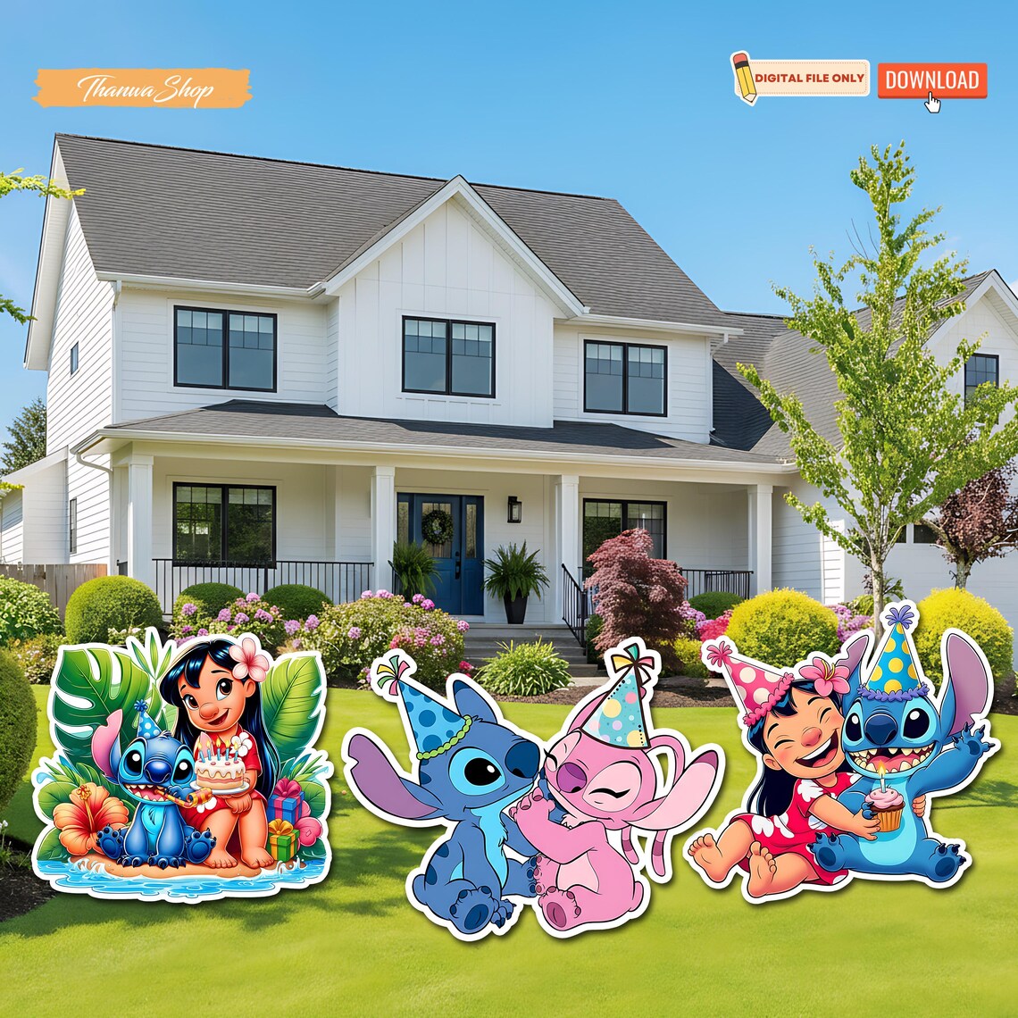 Lilo and Stitch Cut Out Bundle: Printable Party Decorations & Stand-up ...
