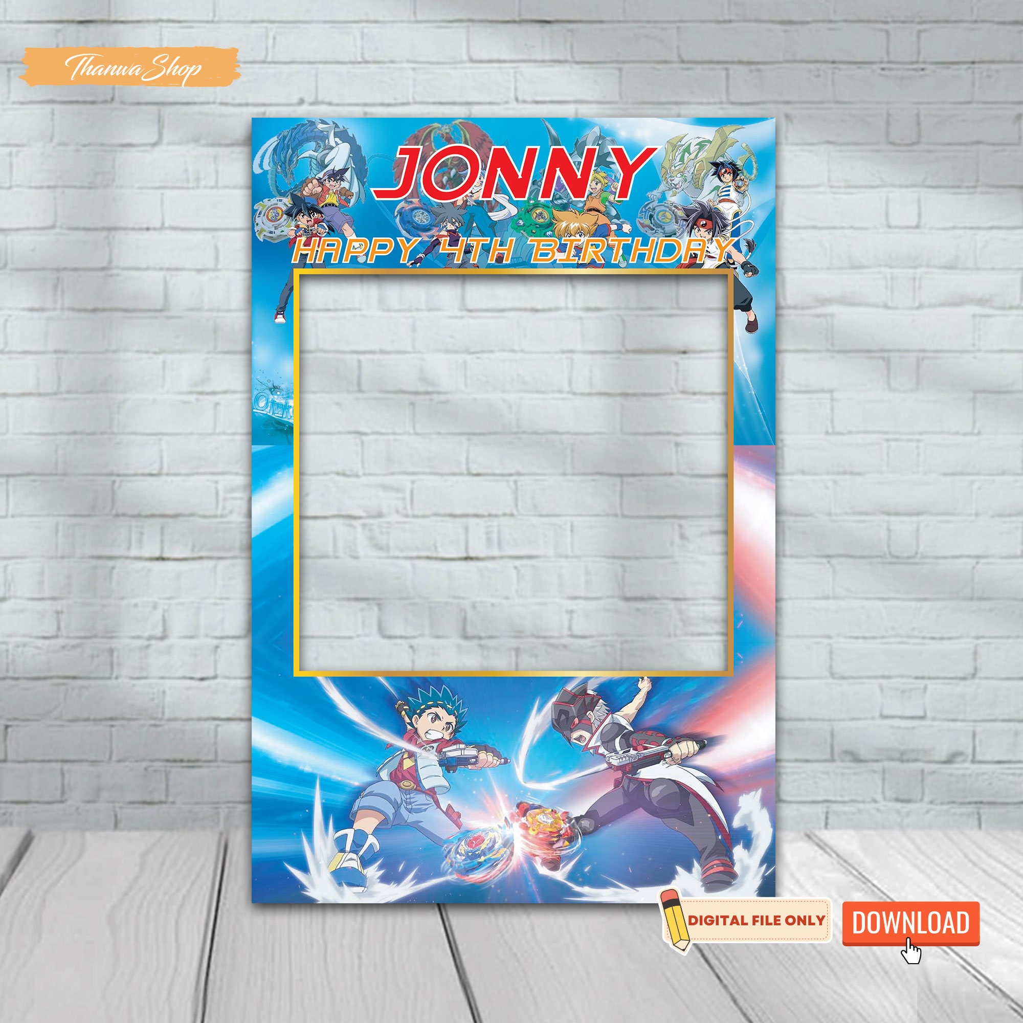 Beyblade Booth Frame Beyblade Birthday Photo Booth Frame - Etsy