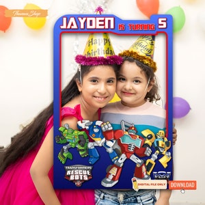 Rescue Bots Photo Booth Frame, Rescue Bot Birthday, Transformer ...