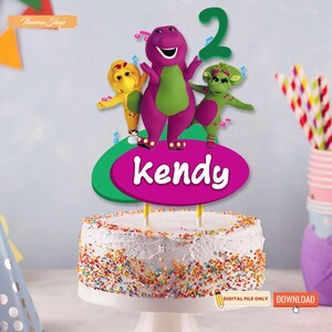 Printable Barney Cake Topper, Custom Barney and Friends Birthday Decor ...