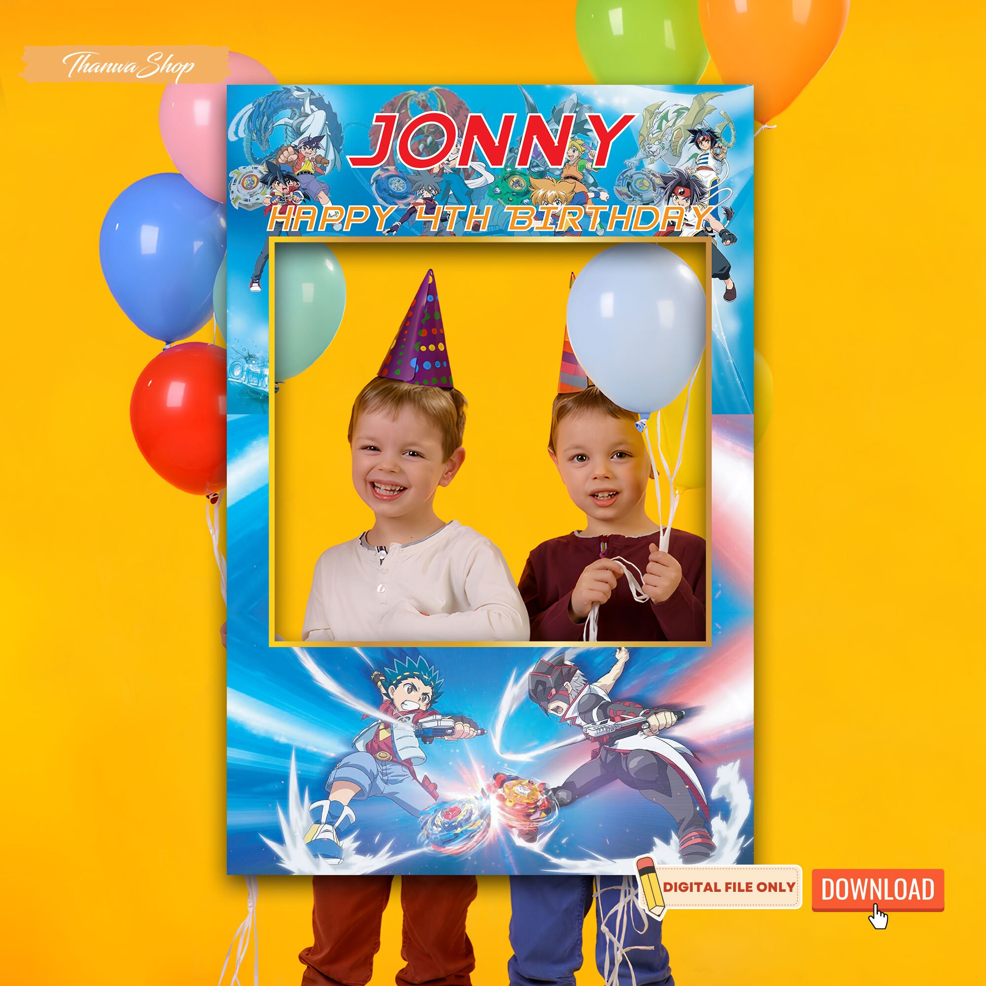 Beyblade Booth Frame Beyblade Birthday Photo Booth Frame - Etsy