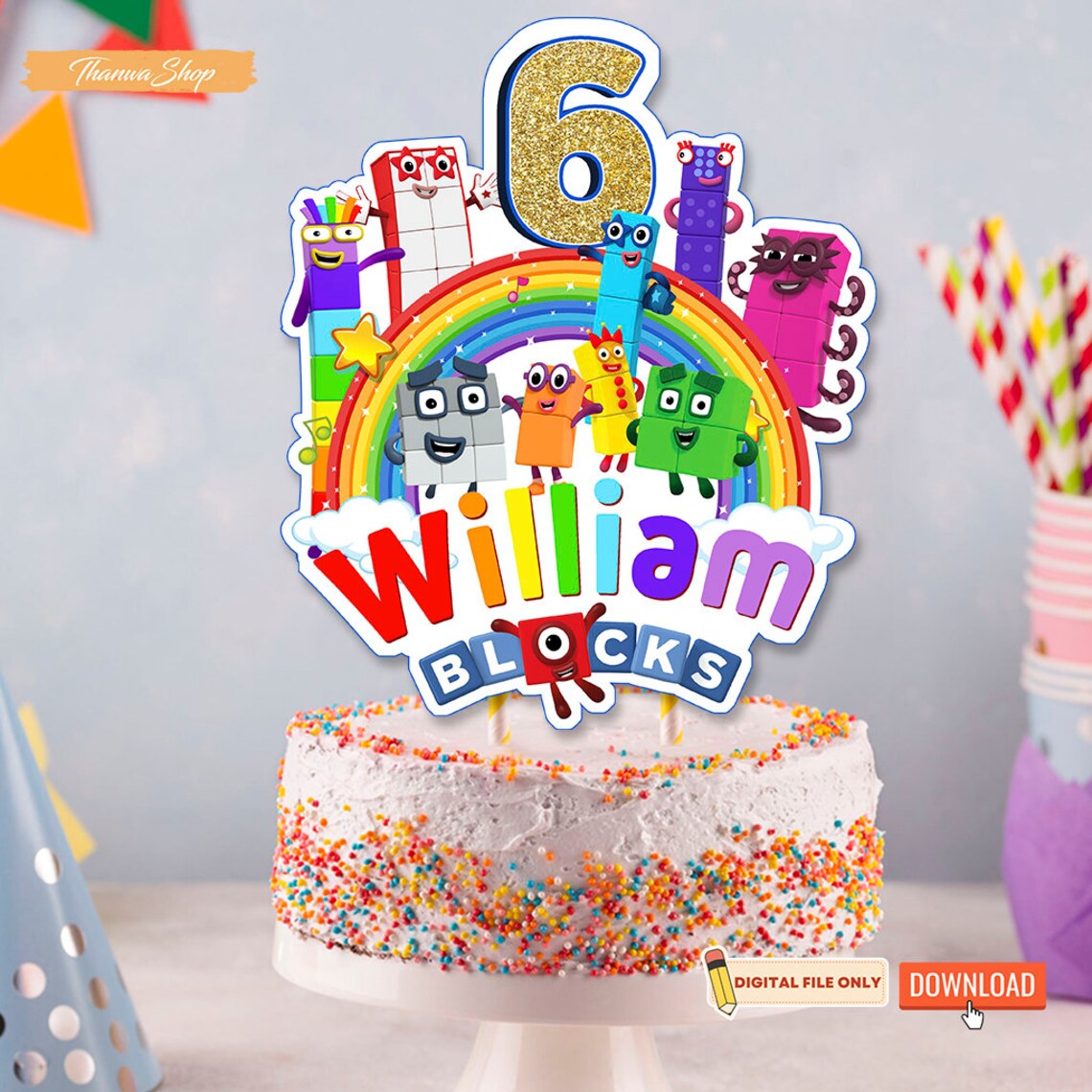 Numberblocks Cake Topper Cupcake Topper Number Blocks - Etsy Australia