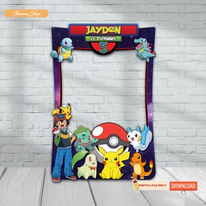 Pokemon Photo Booth Frame, Photo Booth Frame, Pokemon Party, Video Game ...