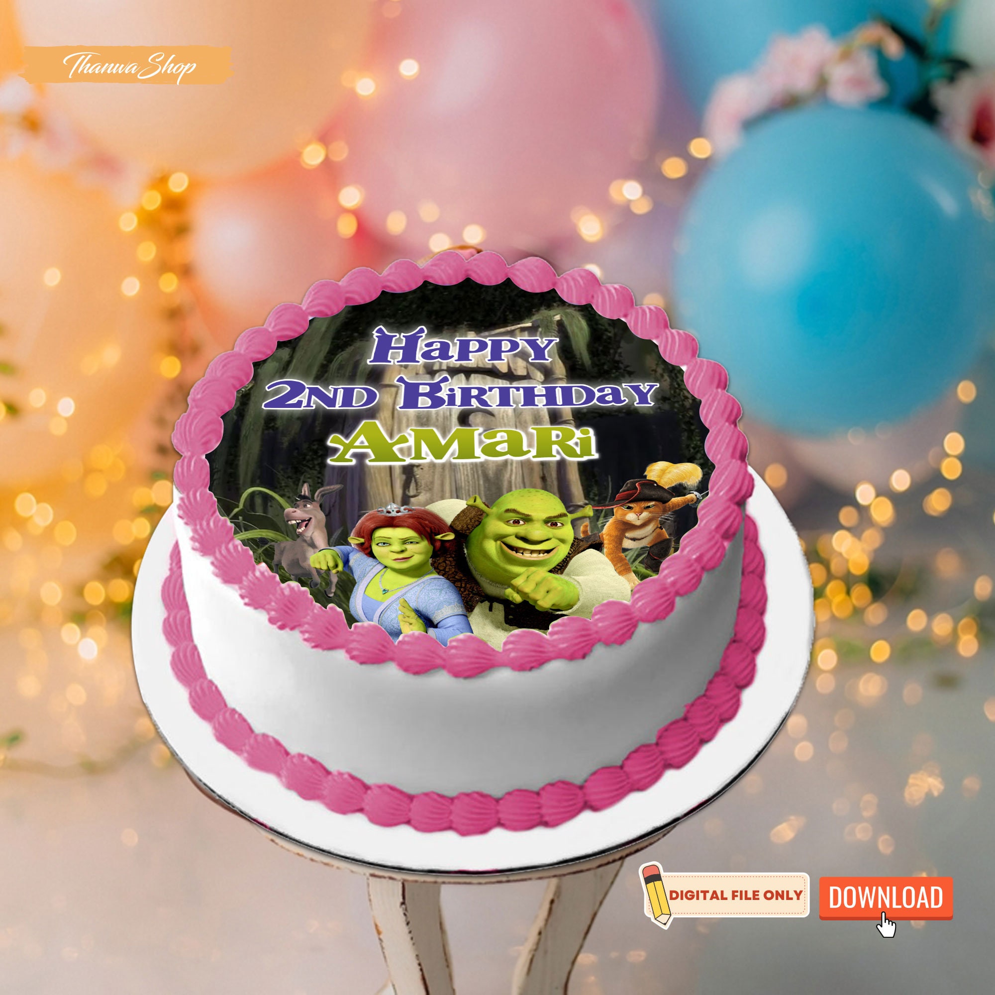 Shrek Cake Topper Printable Shrek Cake Topperdigital Shrek - Etsy Australia