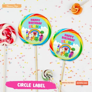 Printable Pink Numberblocks Birthday Party Favor Supplies Bundle Kids ...