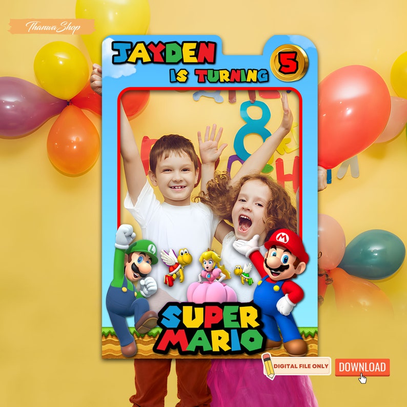 Super Mario Bros Photo Booth Frame Mario Bross Mario Bros - Etsy Canada