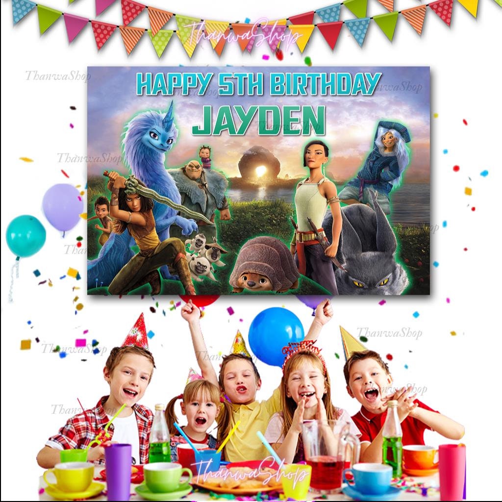 Printable Personalized Raya and the Last Dragon Backdrop, Raya Party ...