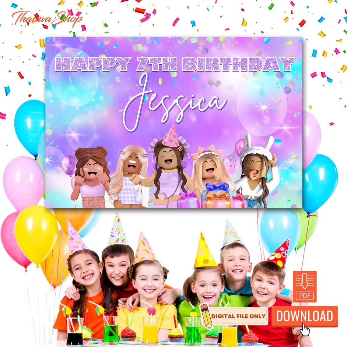 Printable Personalized Video Game Girl Birthday Backdrop 2 - Etsy