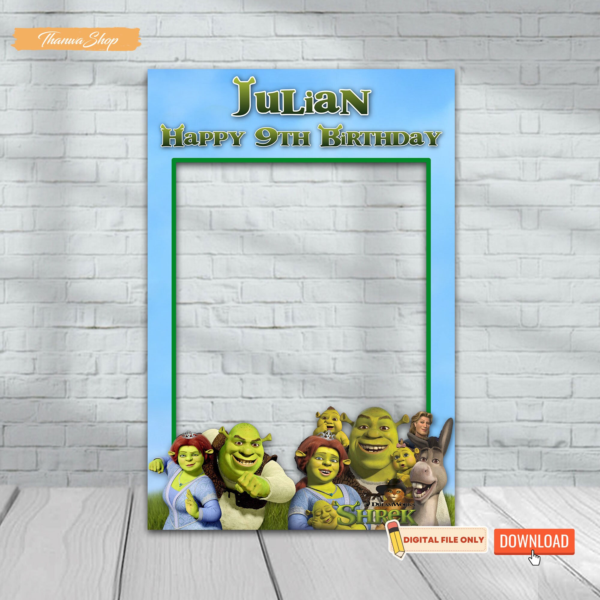Shrek Photo Booth Frame Birthday Photo Prop Frame Photo - Etsy Canada