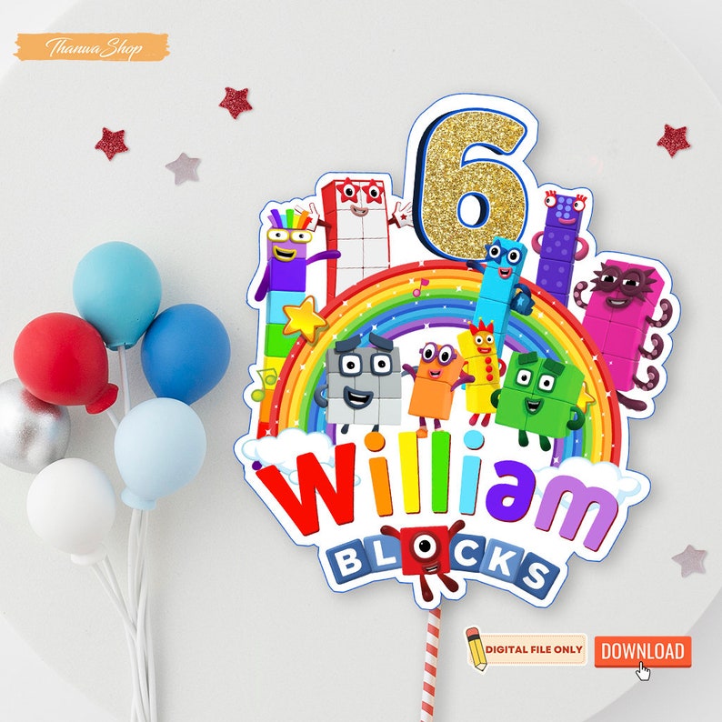 Numberblocks Cake Topper Cupcake Topper Number Blocks - Etsy