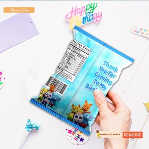 Word Party Chip Bags Label Printable, Word Party Birthday Party Decor ...