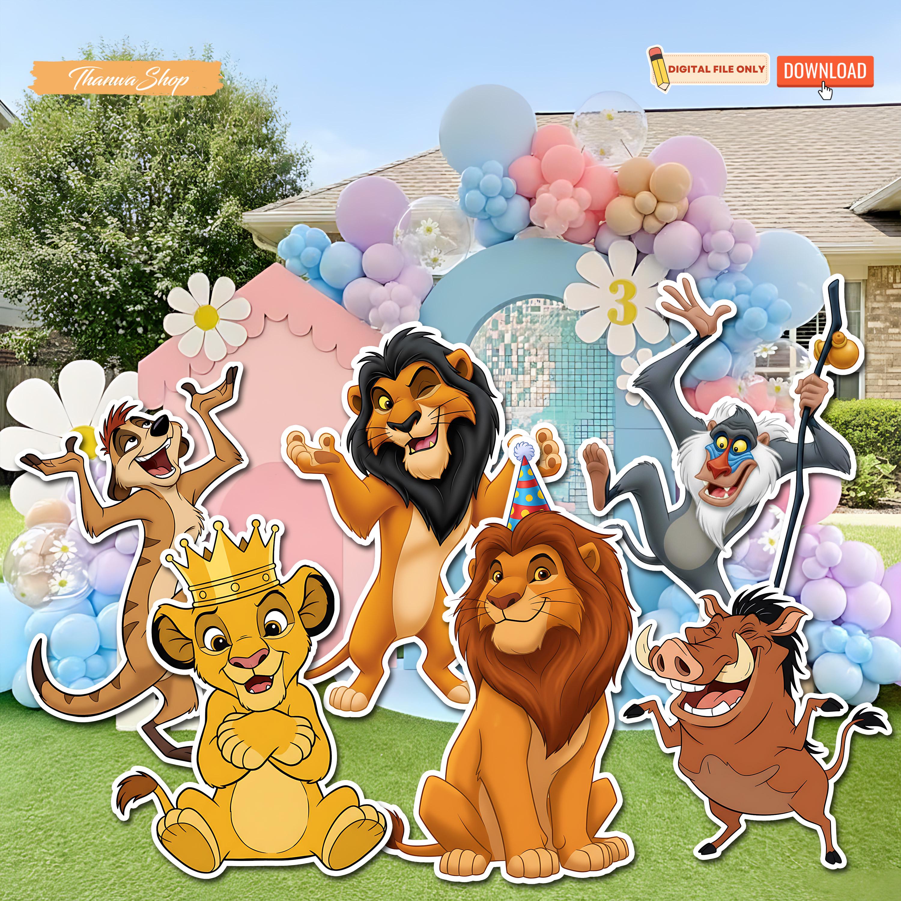Lion King Birthday Cut Out: Simba, Mufasa, Timon & Pumbaa Party Decor ...