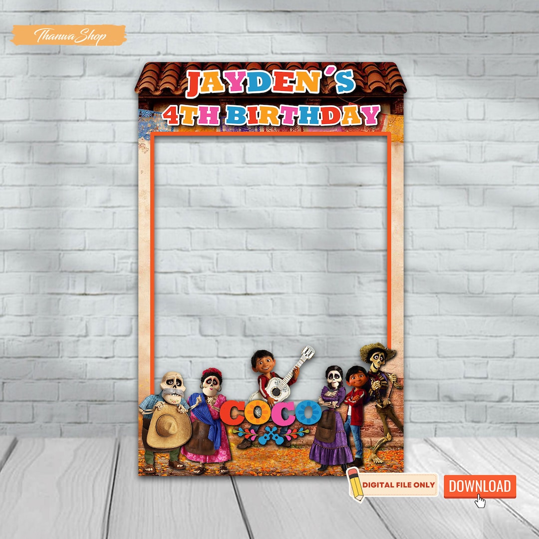 Coco Photo Booth Frame, Coco Birthday Party, Welcome Sign Birthday ...