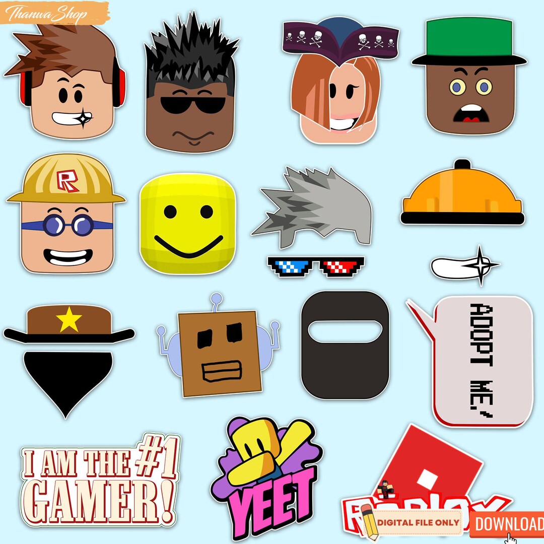 Printable Video Game for Boy Photo Booth Props, Gamer Photo Booth Props ...