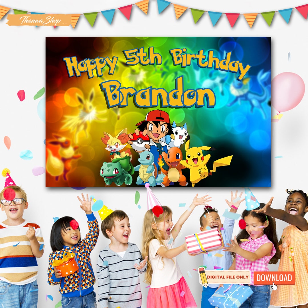 Pokemon Party Printables, Personalized Birthday Banners, Pokemon ...