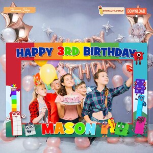 Printable Numberblocks Birthday Booth Frame, Number Blocks Party ...